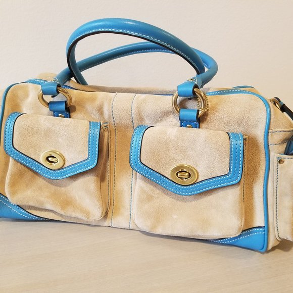 Coach | Bags | Sand Blue Leather Coach Purse | Poshmark